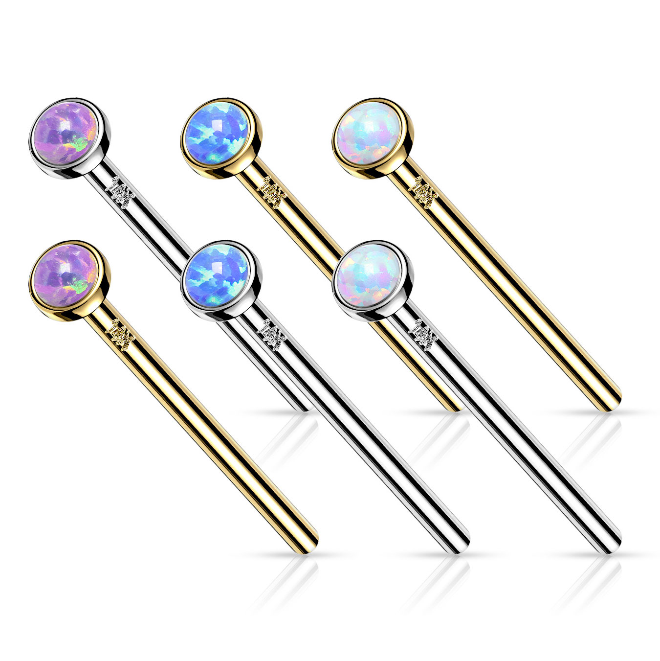 Nose fishtail stud made of 14-karat gold for custom-made jewelry