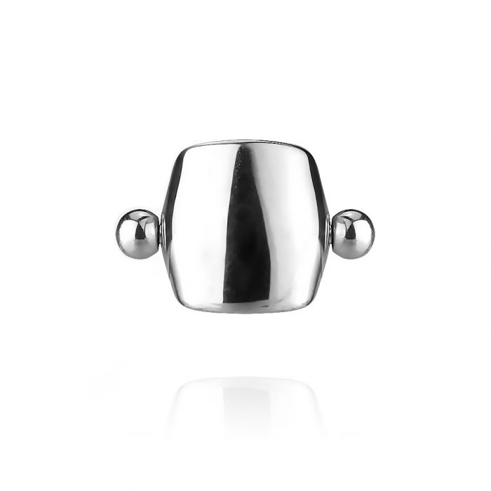 Original helix piercing with a shield in surgical steel