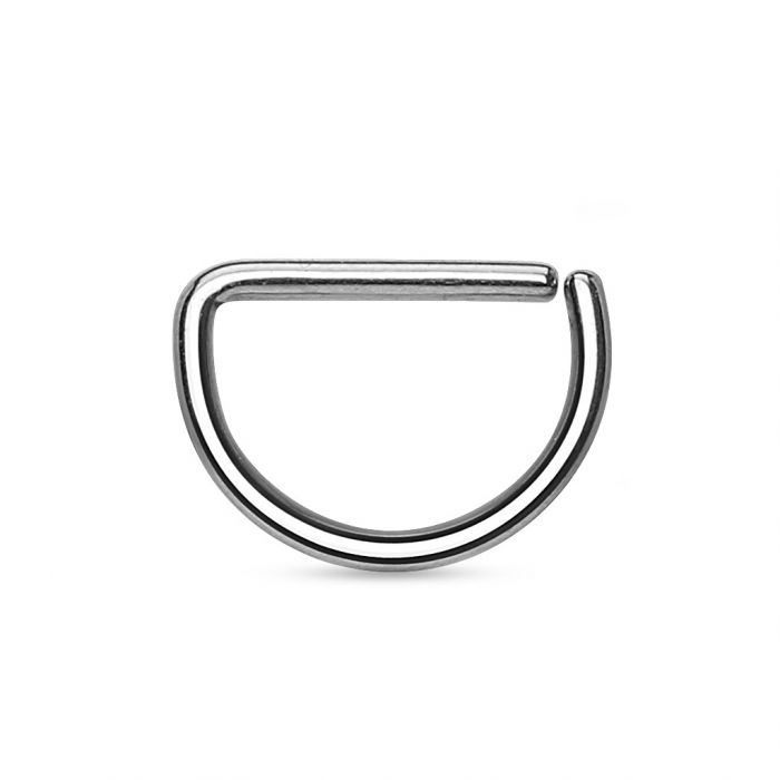 Pretty D-shaped ring for different piercings