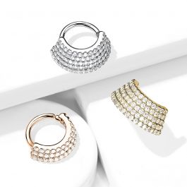 Ring with several layers and an incredible number of stones