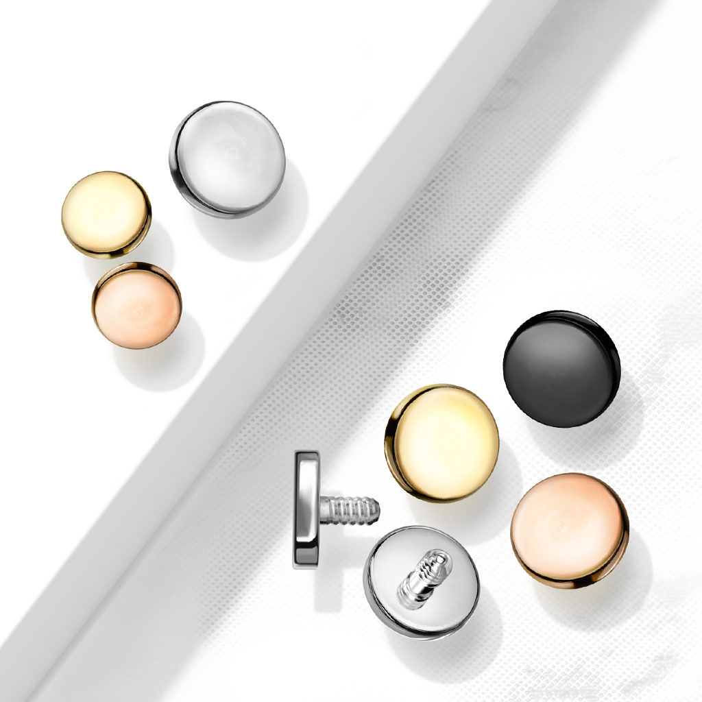 Cool flat dermal disc for your single point piercings